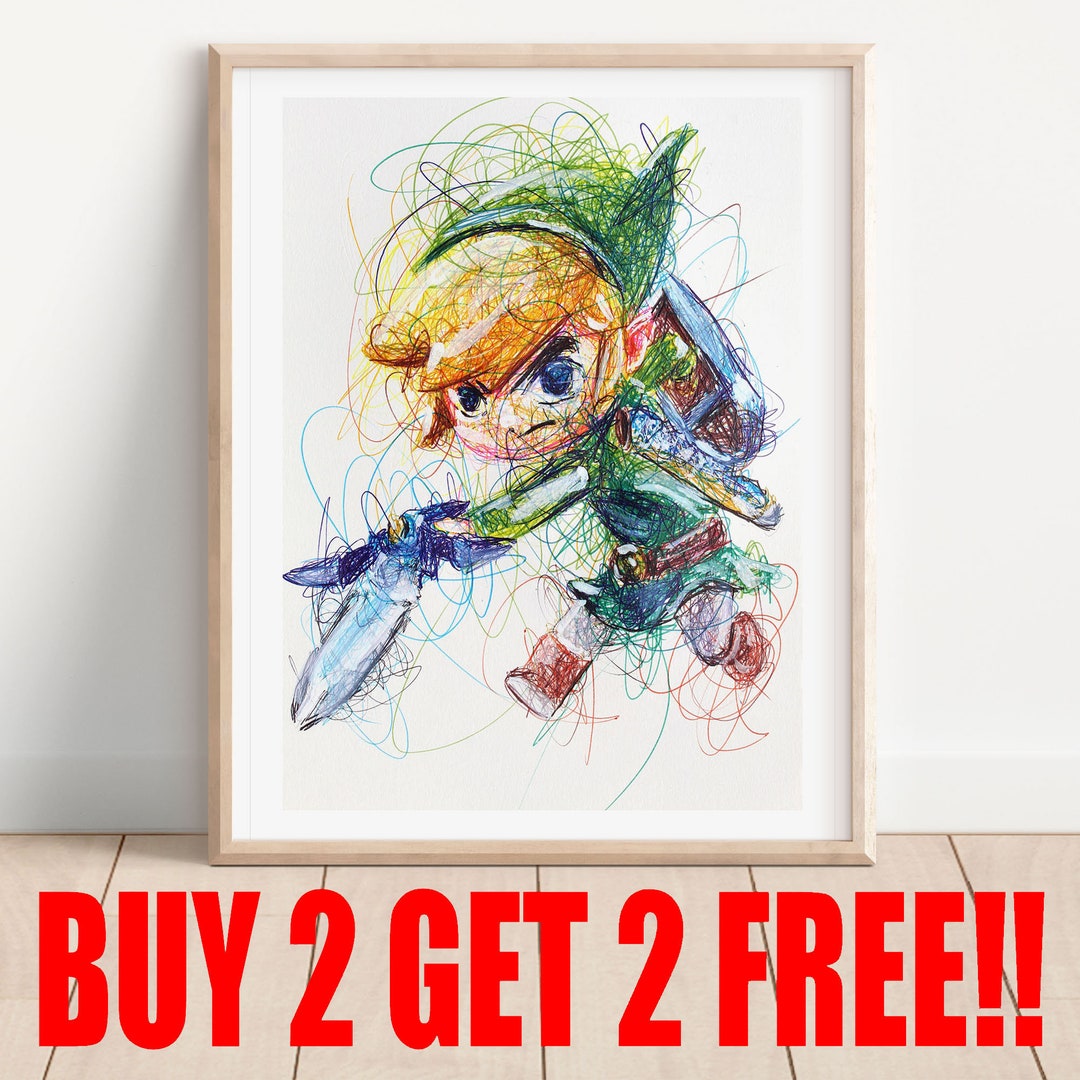 Toon Link Ballpoint Pen Print, Buy 2 Get 2 FREE, Legend of Zelda Wind ...