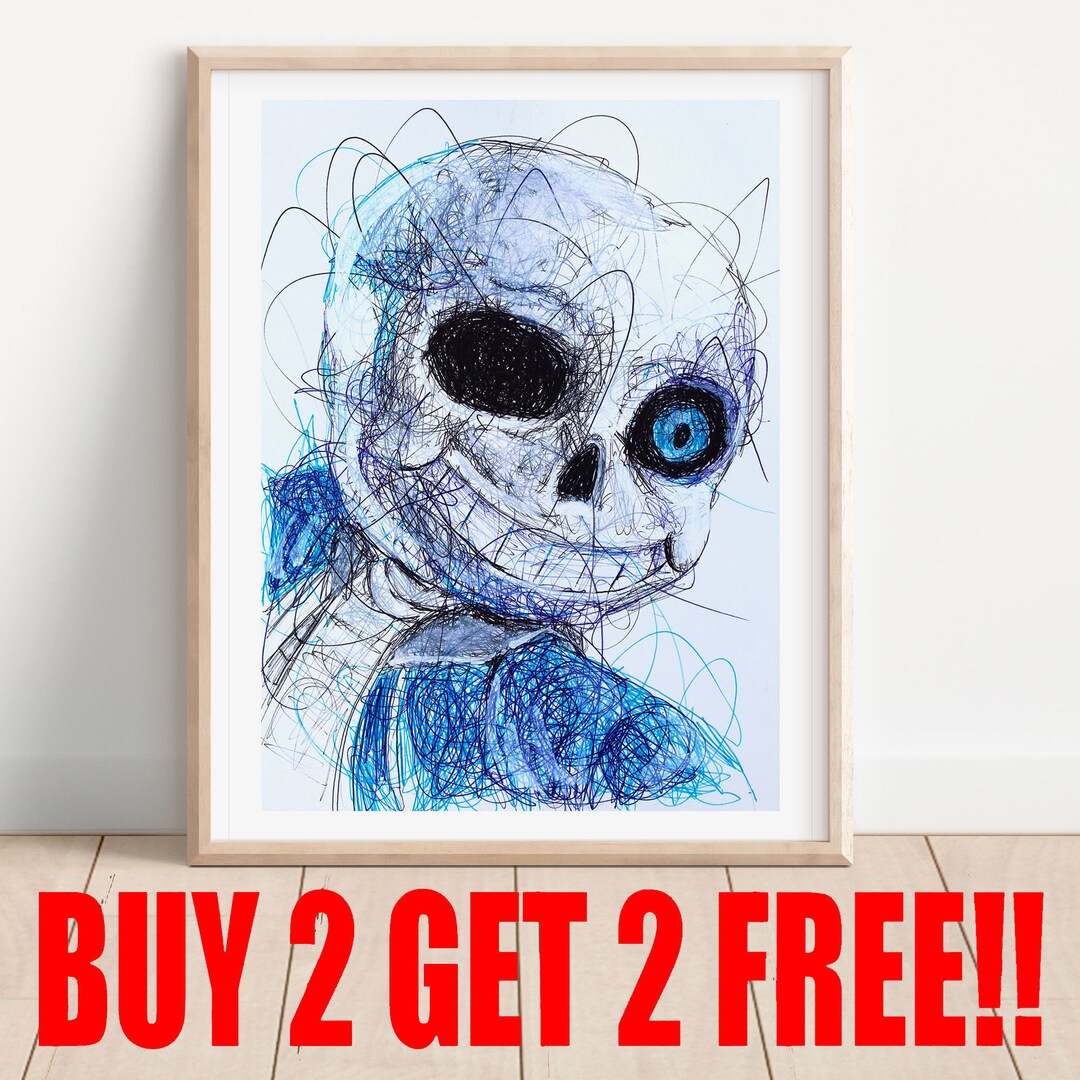 Sans the Skeleton Ballpoint Pen Print, Buy 2 Get 2 FREE, Undertale Art ...