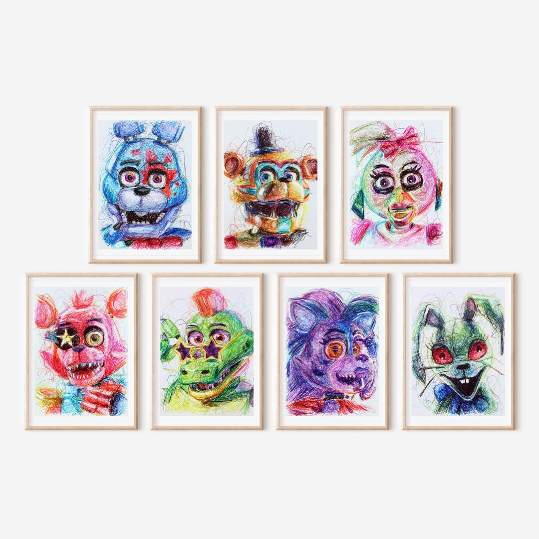 Five Nights at Freddys Security Breach 7 Set, Kids Room Decor, Video ...