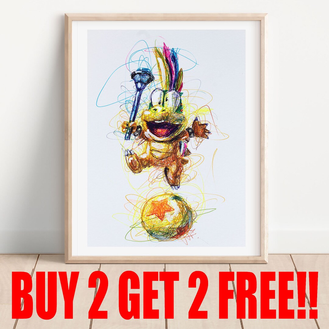Lemmy Koopa Ballpoint Pen Print, Buy 2 Get 2 FREE, Super Mario Art ...