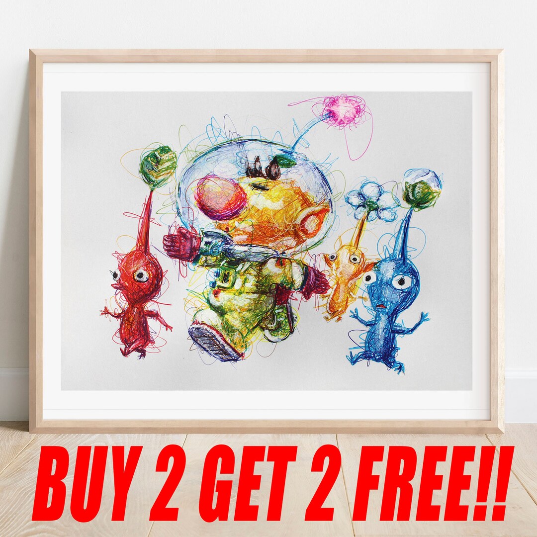 Olimar Ballpoint Pen Print, Buy 2 Get 2 FREE, Pikmin Art Poster ...