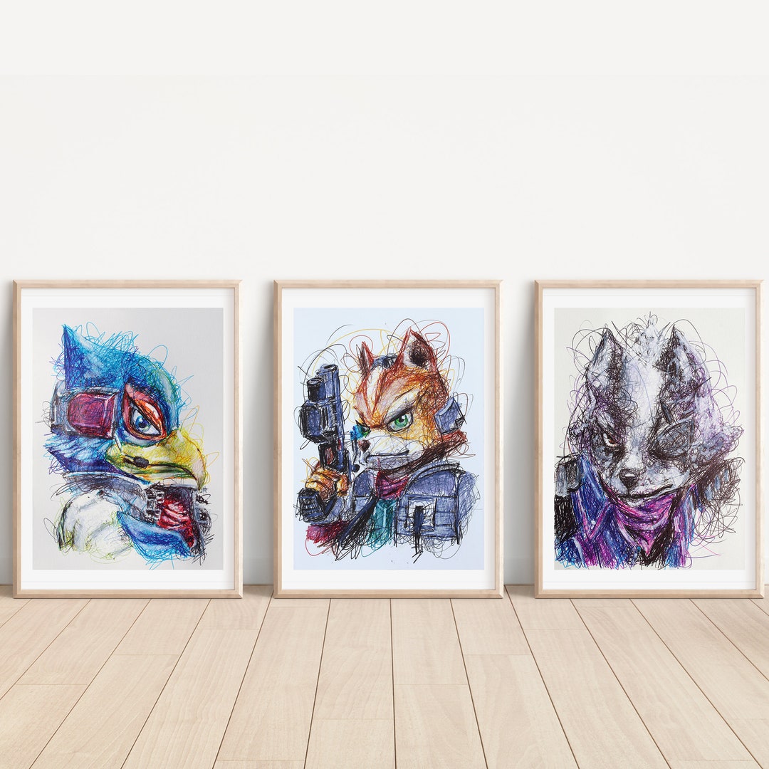 Star Fox Ballpoint Print Set, Star Fox Art Posters, Nintendo Artwork ...