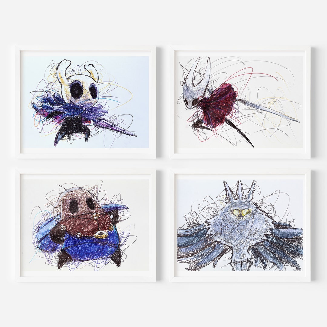 Hollow Knight Ballpoint Pen Print Set, Video Game Artwork, Nintendo Art ...
