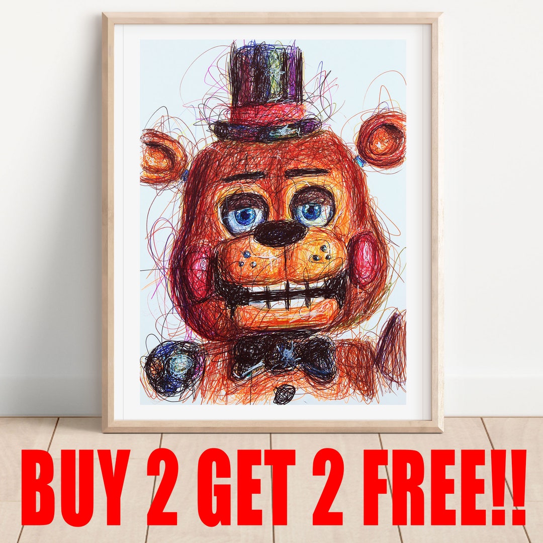 Toy Freddy Faz Bear Ballpoint Pen Art Print, BUY 2 GET 2 FREE, Five ...