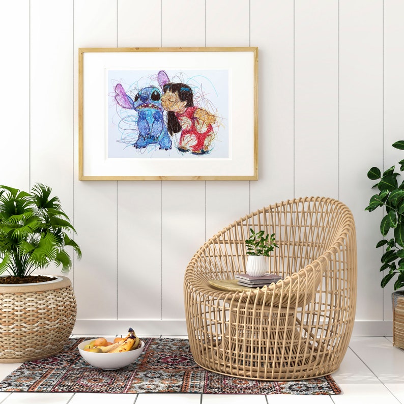 Lilo and Stitch Ballpoint Pen Print, Buy 2 Get 2 FREE, Movie Art Poster ...