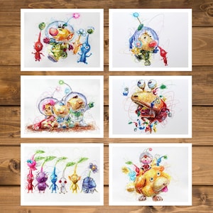 Complete Pikmin Ballpoint Pen Print Set, Pikmin Art Prints, Nintendo ...