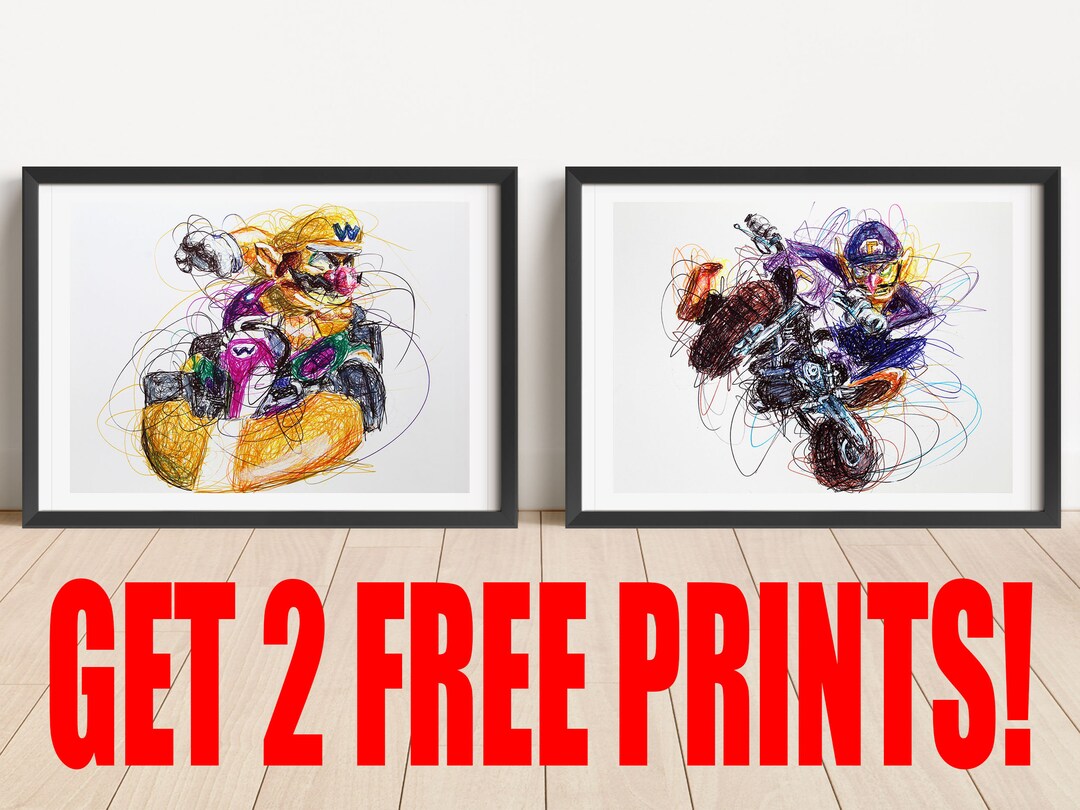 Wario and Waluigi Cart Ballpoint Pen Print Set Get 2 FREE - Etsy