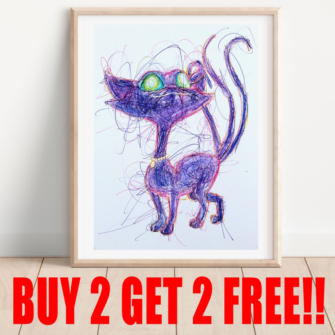Polterkitty Ballpoint Pen Art Print, BUY 2 GET 2 FREE, Video Game Art ...