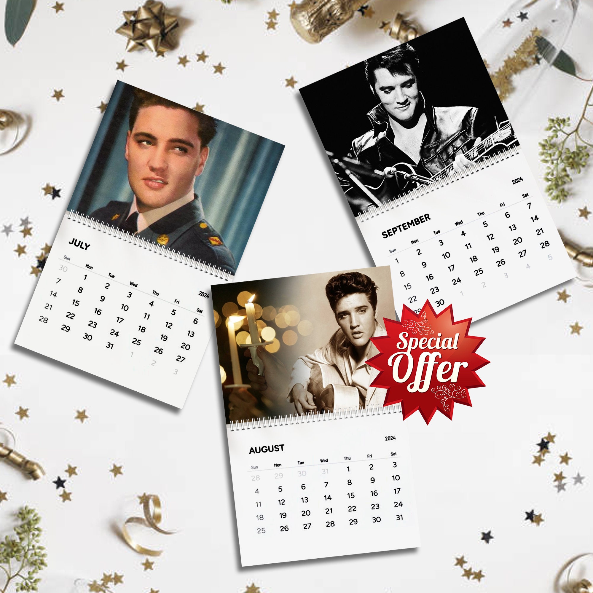 Elvis 2024 Calendar, Presley 2024 Wall Calendar, The Hillbilly Cat ...