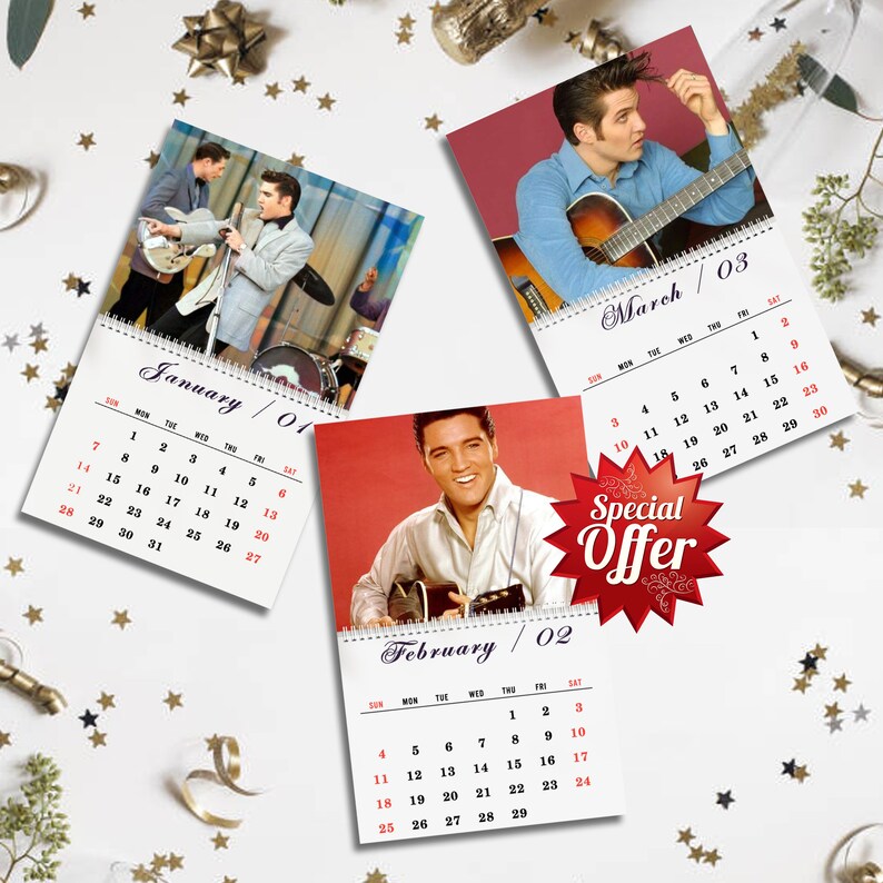 Elvis 2024 Calendar Presley 2024 Wall Calendar the Hillbilly - Etsy Finland