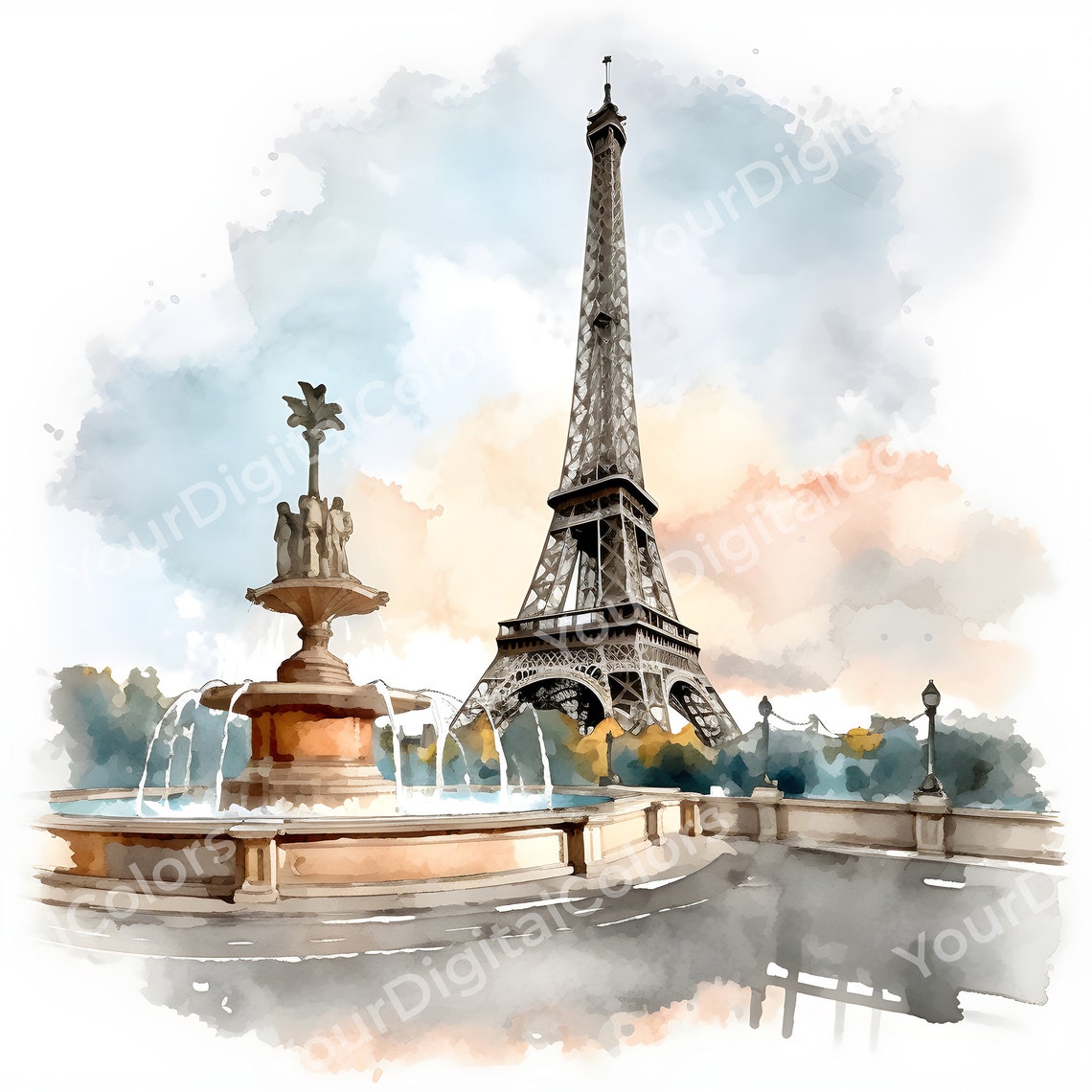 Paris Clipart Bundle 11 High Quality Jpgs of Beautiful Paris Digital ...