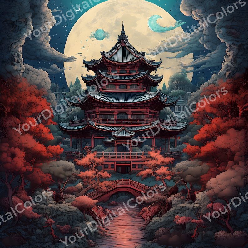8x Japanese Pagoda 8 High Quality Japanese Temple Jpgs Digital Download ...