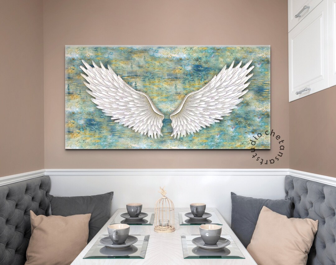 Large Abstract Angel Wings Palette Knife Wings Art Acrylic Oil - Etsy