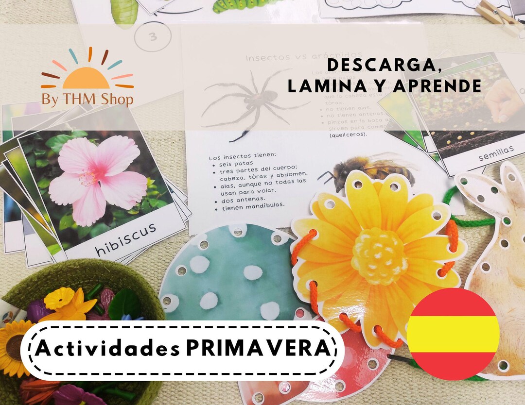 SPRING Spanish Activities | Montessori at Home | Preschool | Cutouts ...