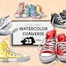 Converse Clipart, Chuck All Star Sneakers, Watercolor Trainers, Fashion ...