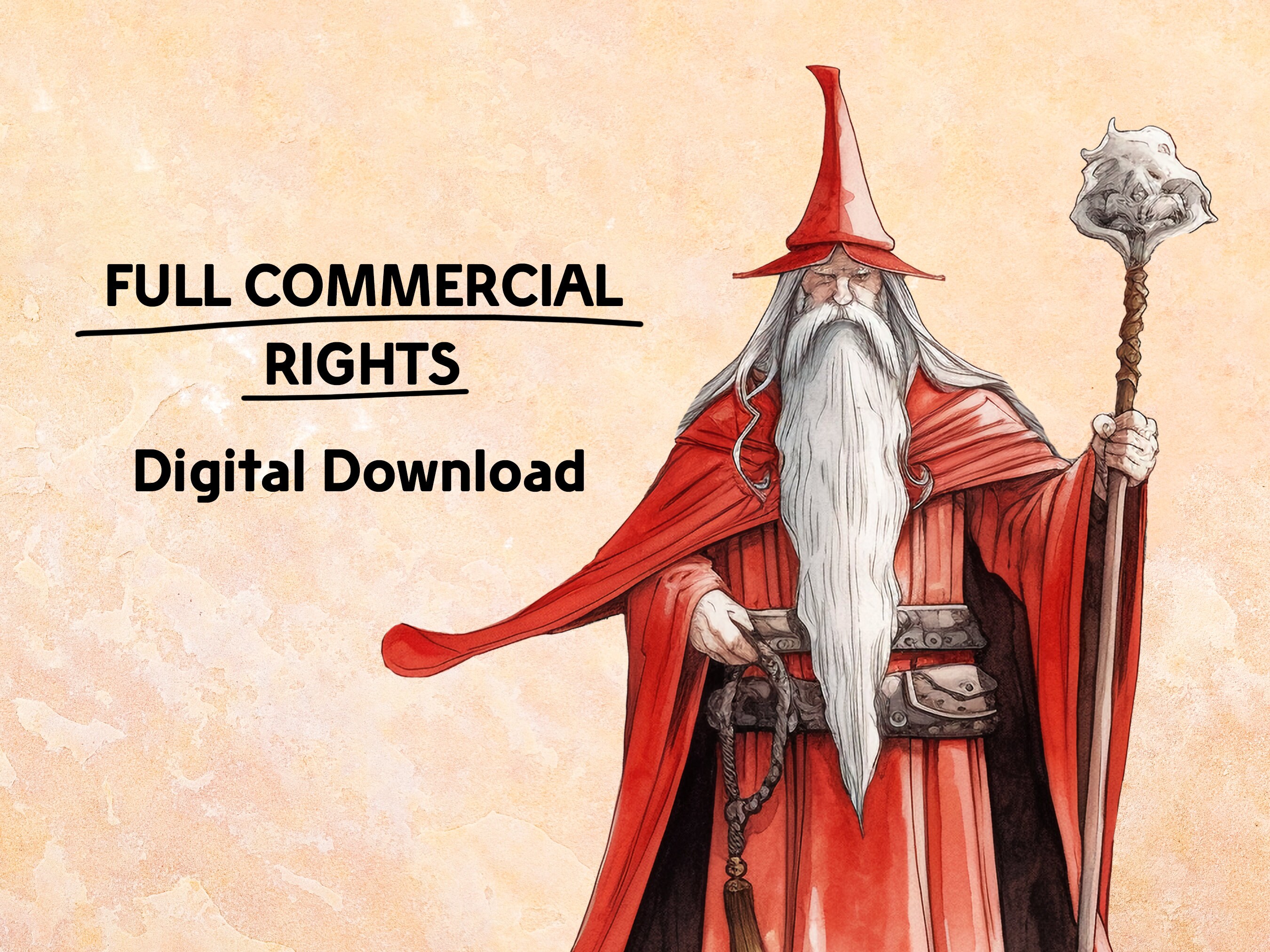 Whimsical Colorful Wizards Clipart, PNG of Magic Men Casting Spells and ...