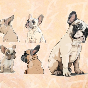 Cartoon French Bulldog Clipart, Frenchie Dogs, Canines and Puppies, PNG ...