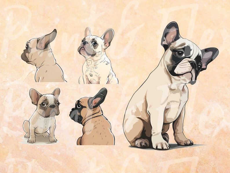 Cartoon French Bulldog Clipart, Frenchie Dogs, Canines and Puppies, PNG ...