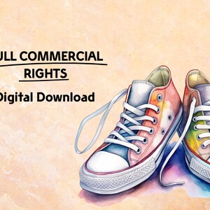 Converse Clipart, Chuck All Star Sneakers, Watercolor Trainers, Fashion ...