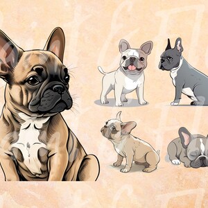 Cartoon French Bulldog Clipart, Frenchie Dogs, Canines and Puppies, PNG ...