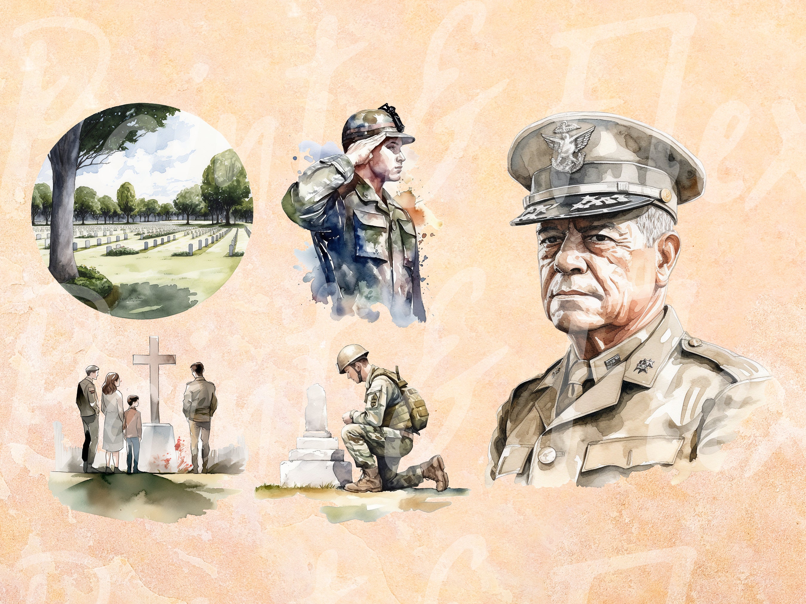 Memorial Day Clipart USA Army Images Sodliers Graves Flags General ...