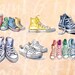 Converse Clipart, Chuck All Star Sneakers, Watercolor Trainers, Fashion ...