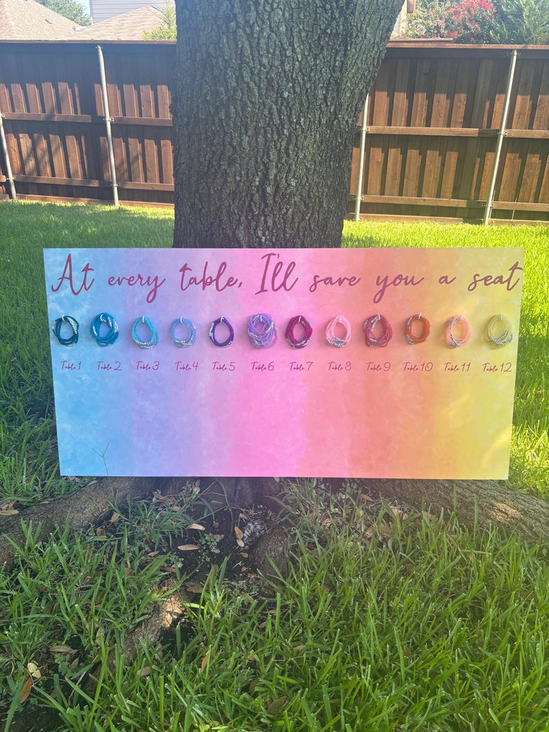 Custom Wedding Seating Chart With Friendship Bracelets | Hand Painted ...
