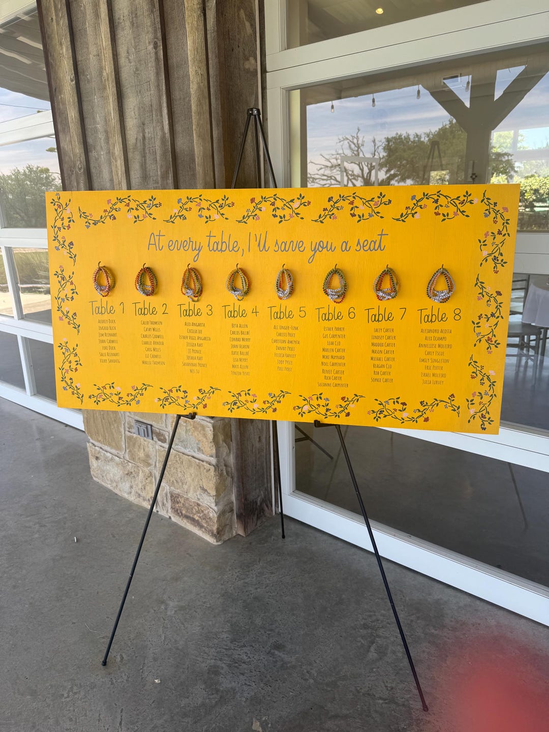 Custom Wedding Seating Chart With Friendship Bracelets | Hand Painted ...