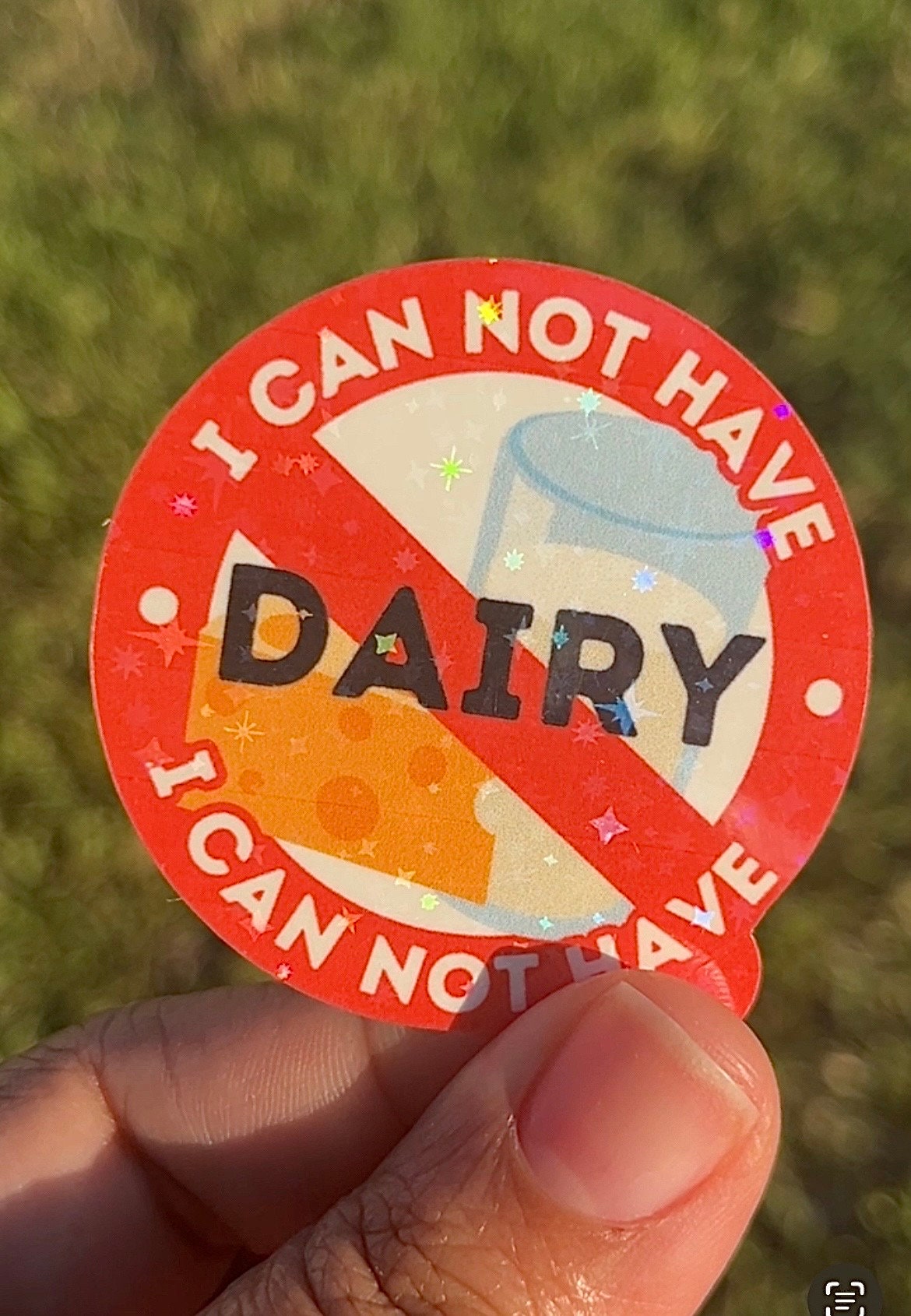 Food Avoidance Allergy Holographic Stickers, Customizable Medical Alert ...