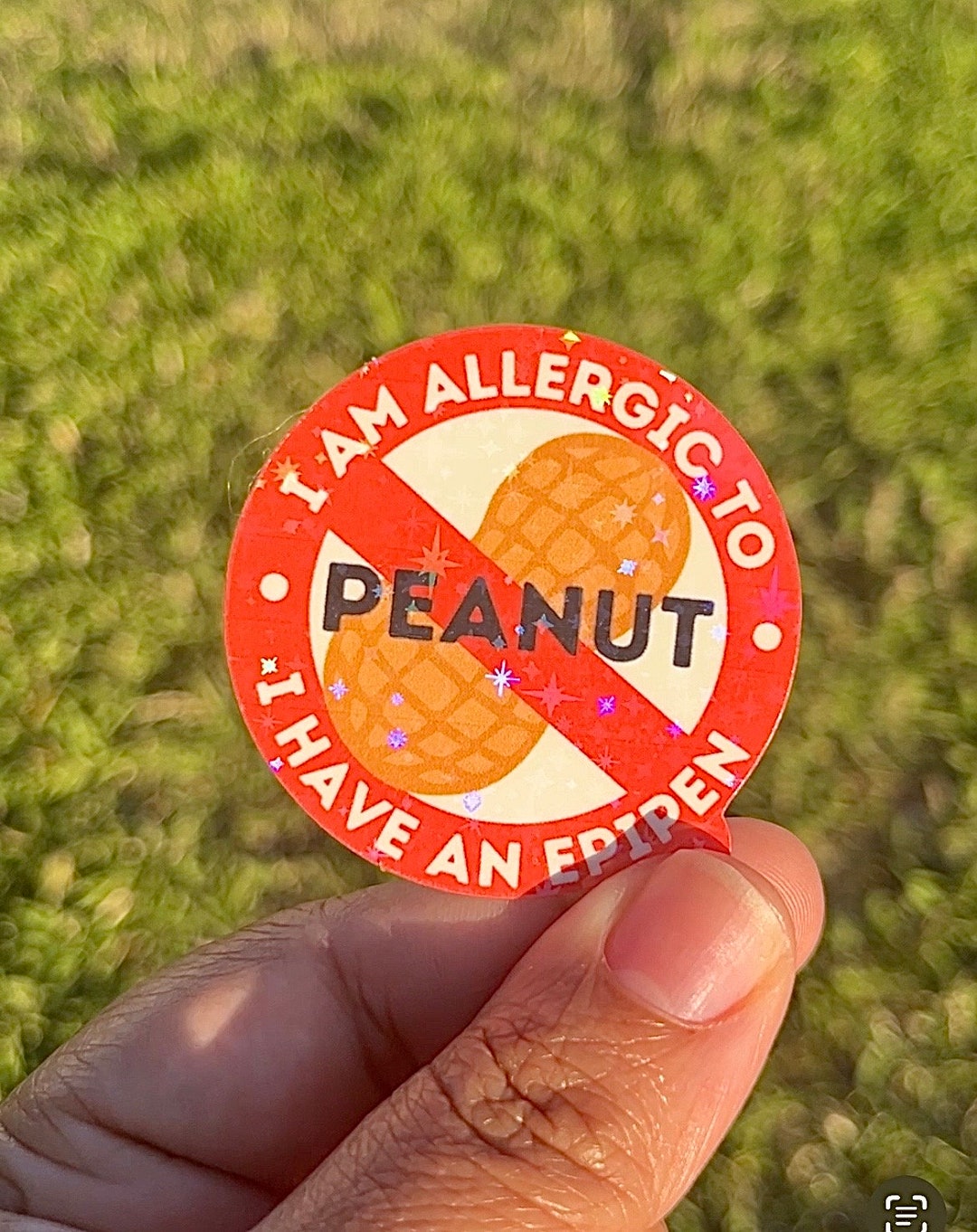 2 Inch Personalized Holographic Food Allergy Sticker, Epipen Sticker ...