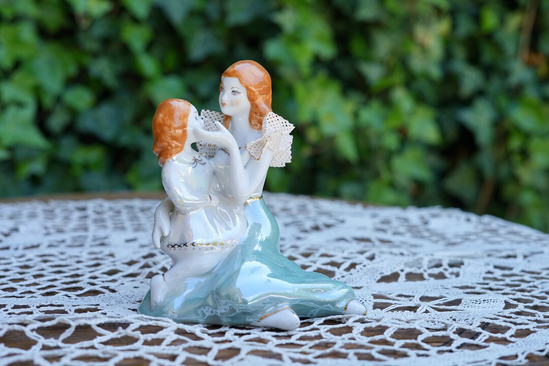 Porcelain Figurine Mother and Daughter Romania Stipo Dorohoi Gift - Etsy