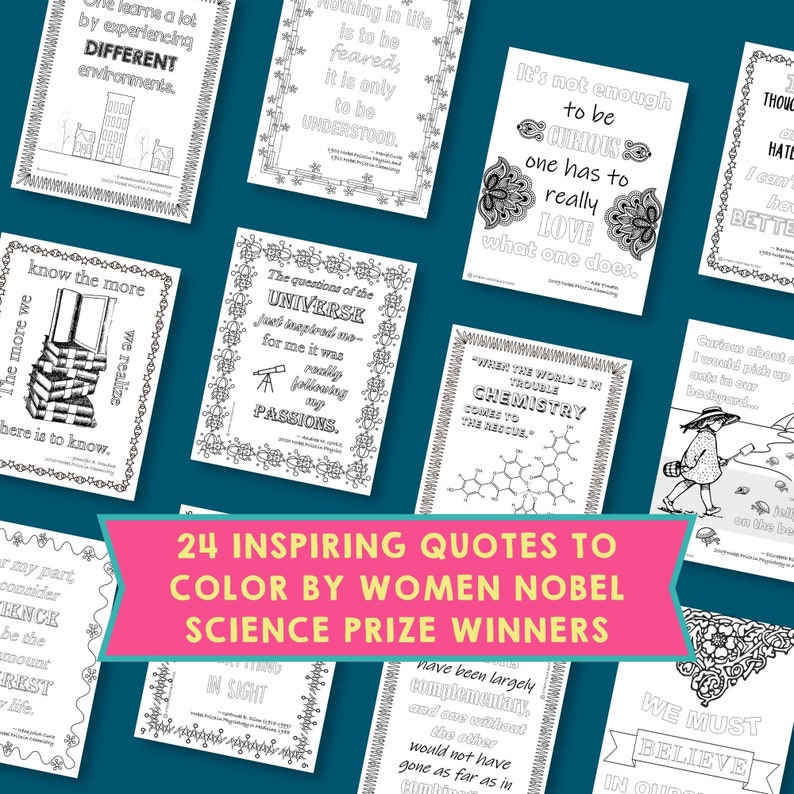 Women in STEM Coloring Posters Women’s History Month Nobel Prize Winner ...