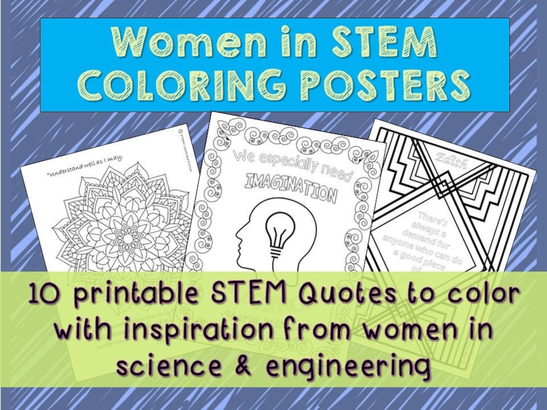 Women in STEM Inspiring Quotes Coloring Posters Womens - Etsy