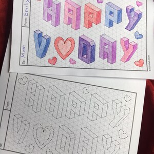 Valentine's Day STEM Art Project Coloring Cards No-prep Activity DIY ...