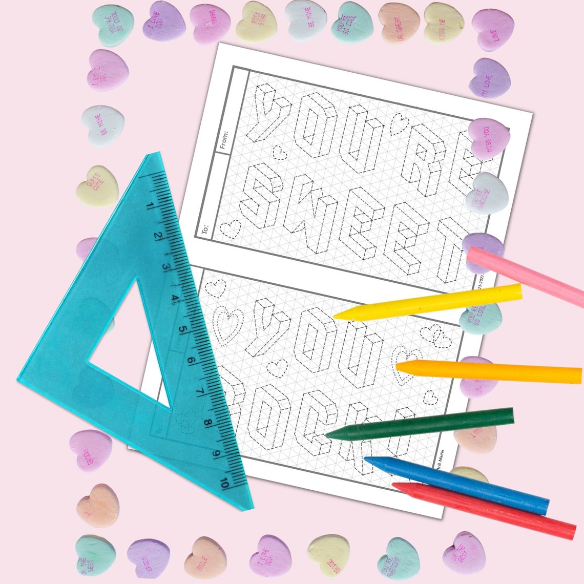 Valentine's Day STEM Art Project Coloring Cards No-prep Activity DIY ...