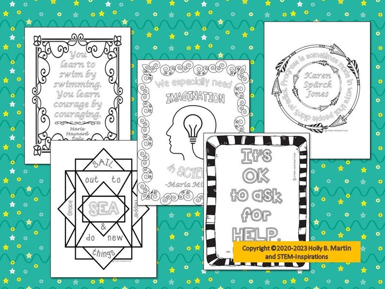 Women in STEM Inspiring Quotes Coloring Posters Womens - Etsy