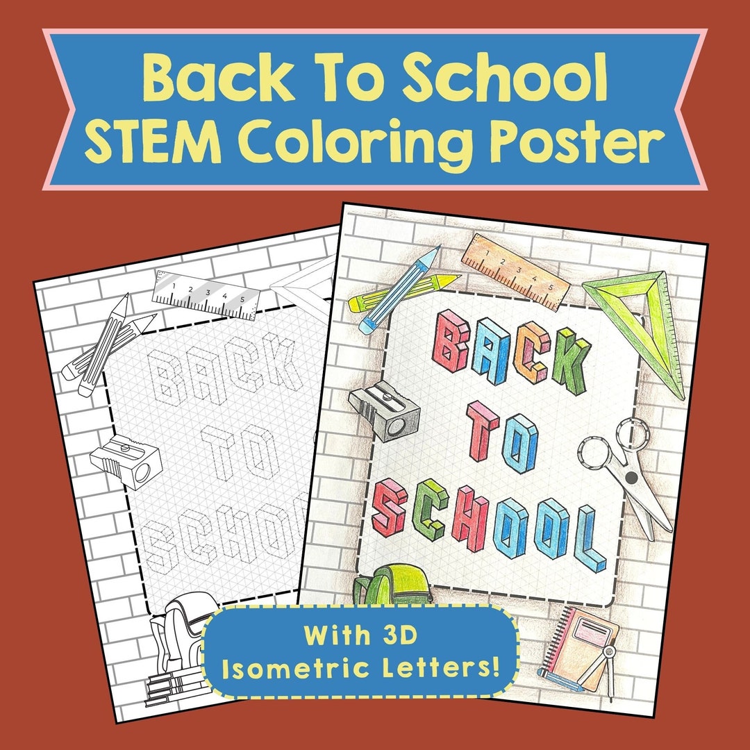 Back to School STEM Activity Coloring Poster No Prep STEM or STEAM ...