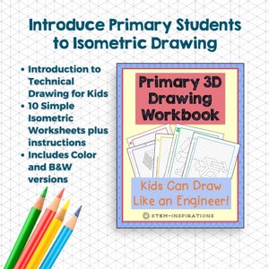 Primary STEM Workbook 3D Drawing Robot K-3 Elementary STEAM Printable ...