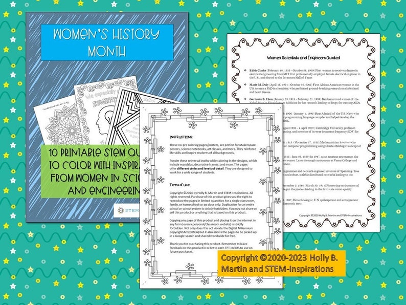 Women in STEM Inspiring Quotes Coloring Posters Womens - Etsy