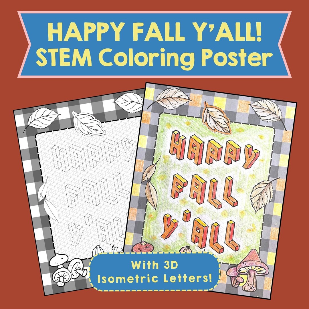 Fall STEM Activity Coloring Poster No Prep October STEM Lesson STEAM ...