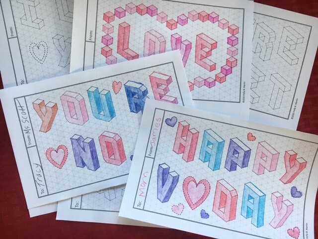 Valentine's Day STEM Art Project Coloring Cards No-prep Activity DIY ...