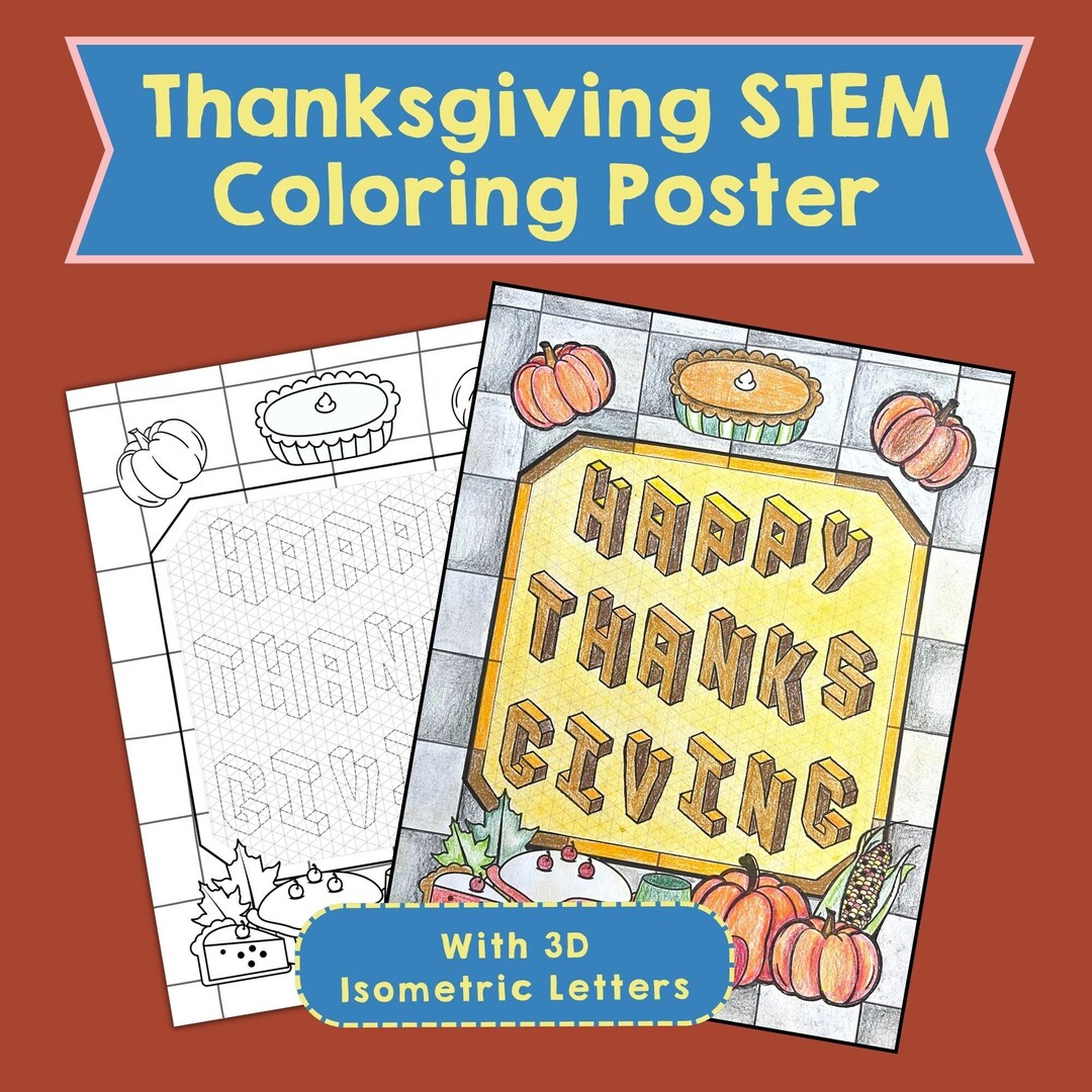 Thanksgiving STEM Activity Thanksgiving Poster to Color No Prep ...