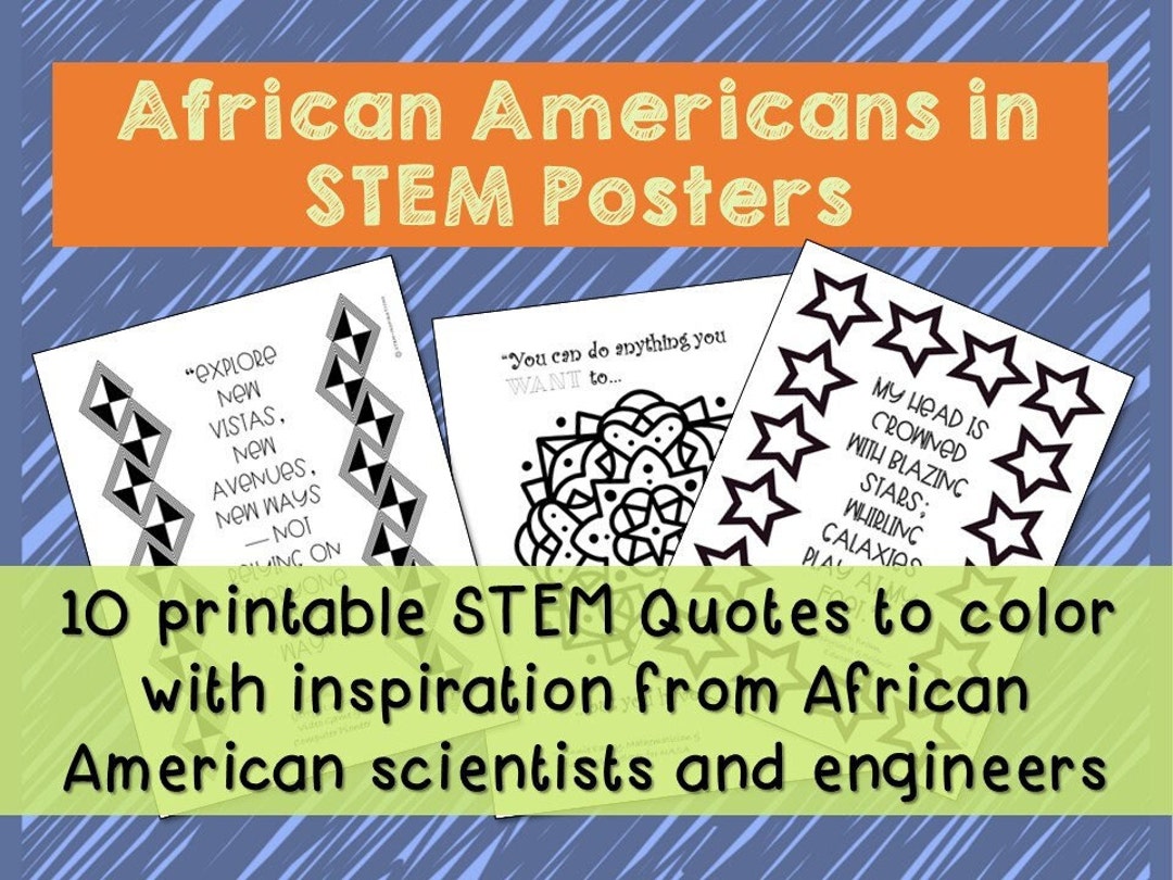 STEM Black History Month Activity Coloring Posters. African - Etsy