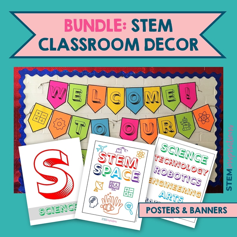 STEM Classroom Decor Bundle Posters STEM Bulletin Board Classroom Ideas ...