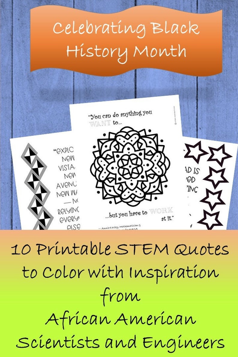 STEM Black History Month Activity Coloring Posters. African - Etsy