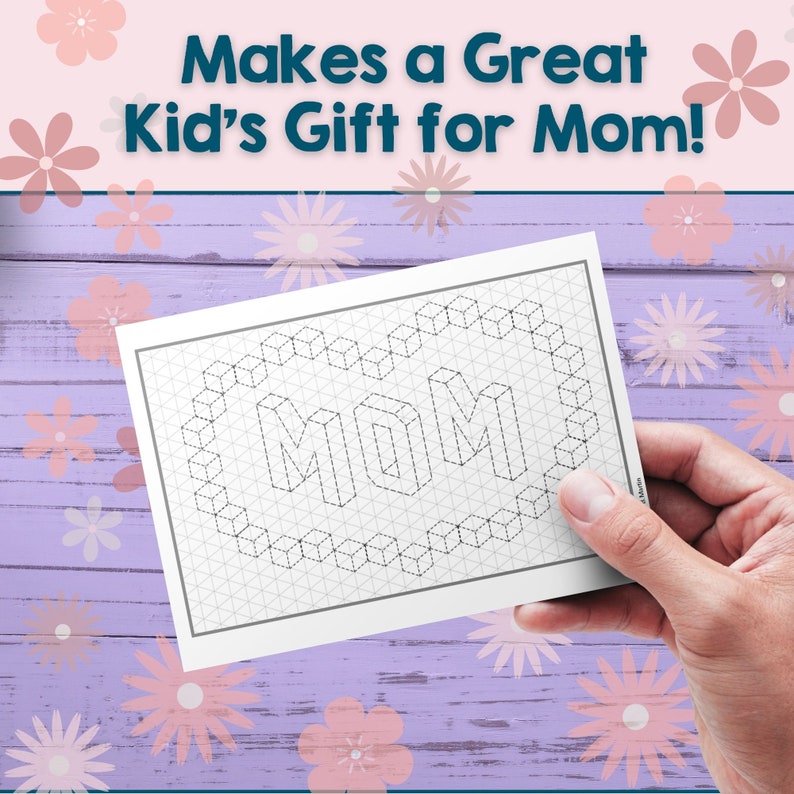 Mothers Day Coloring Card STEM Activity for Kids Gift for Mom Birthday ...