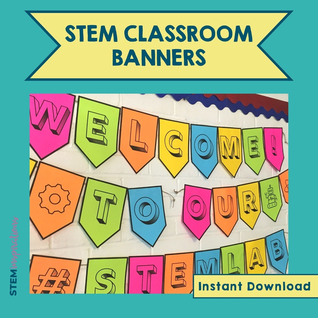 STEM Classroom Banners Decor for Elementary School Classroom, Middle ...