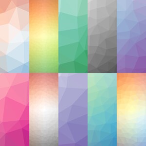 Geometric Background Digital Paper Clip Art Pack 9. Abstract Polygons ...