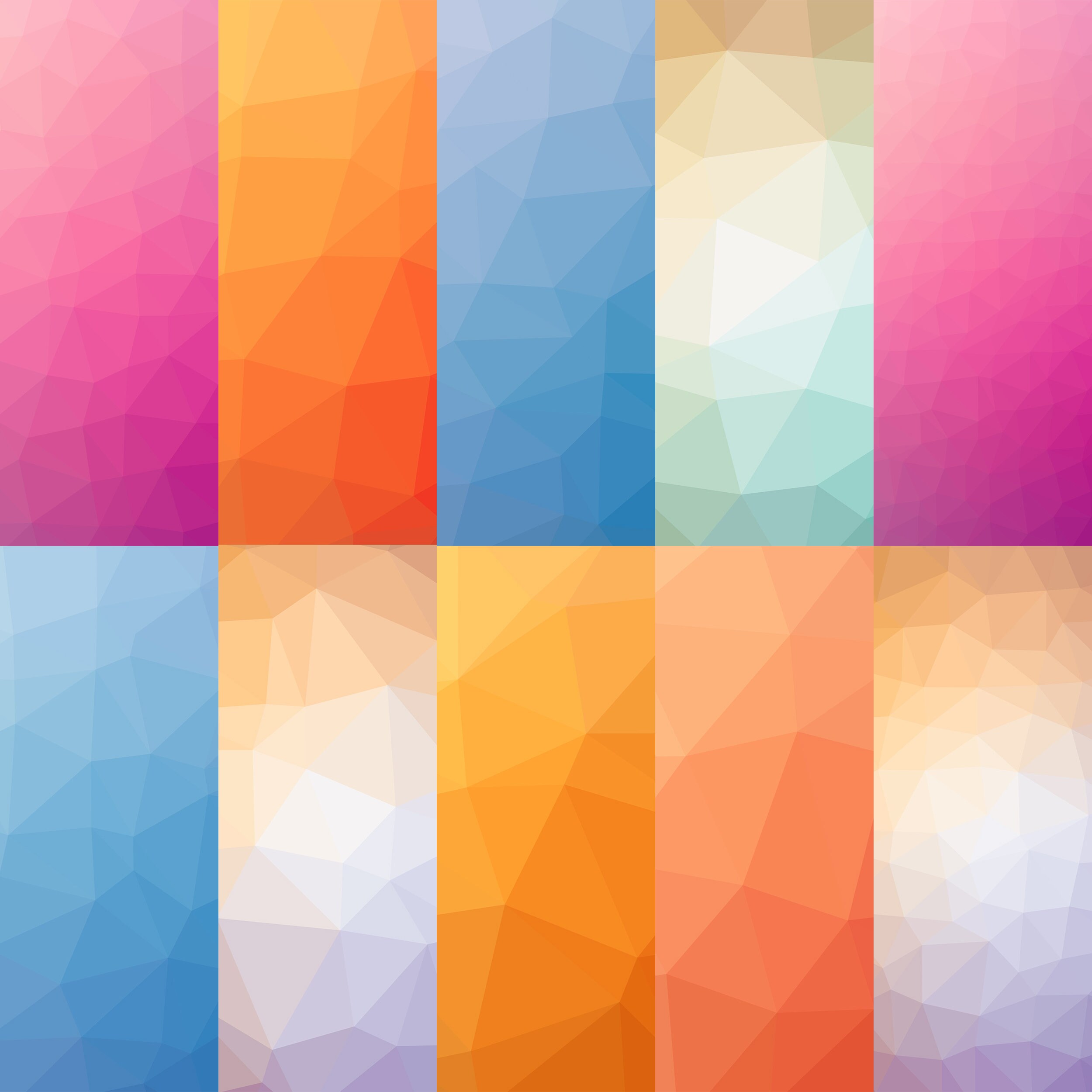 Geometric Background Digital Paper Clip Art Pack 6. Abstract Polygons ...