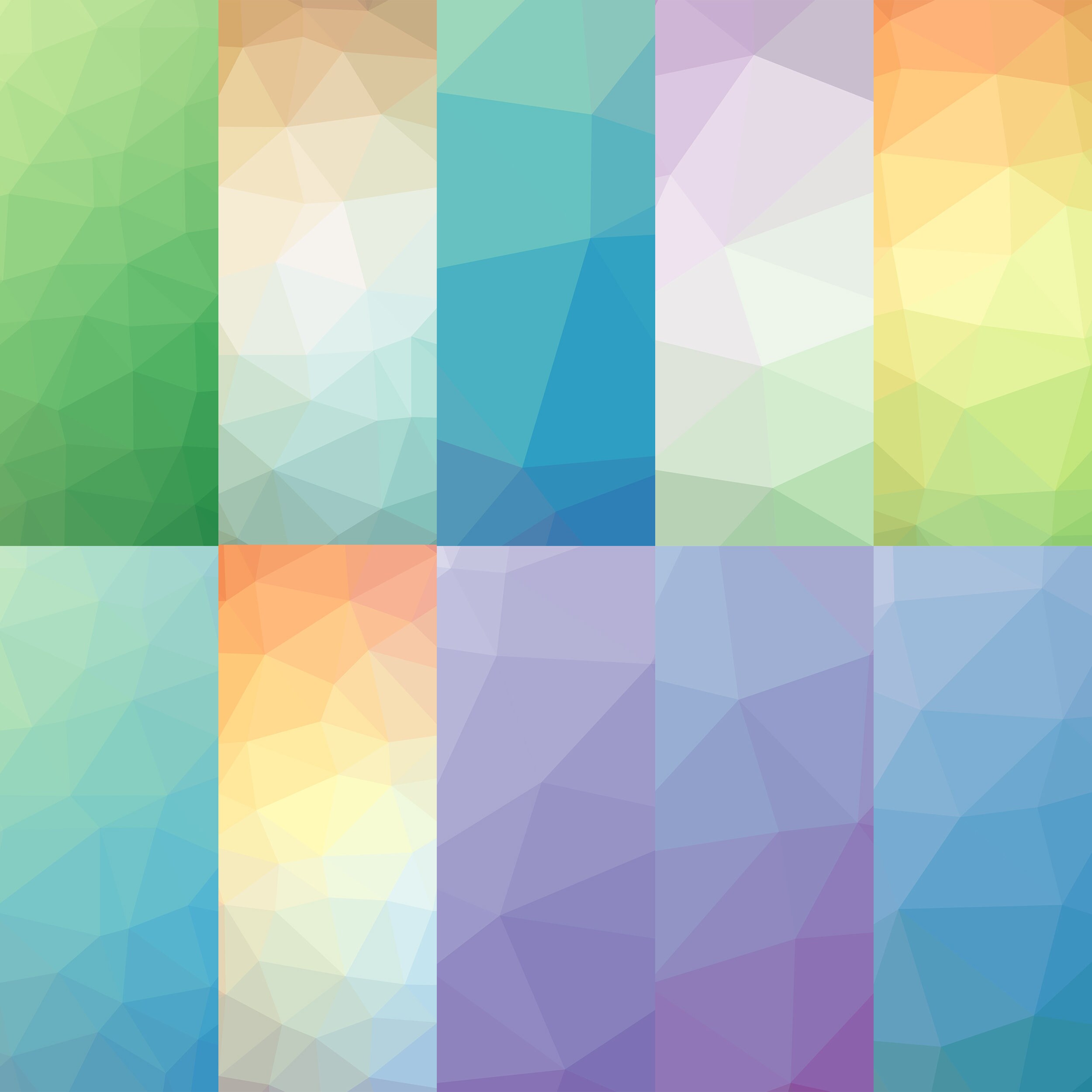 Geometric Background Digital Paper Clip Art Pack 10. Abstract Polygons ...